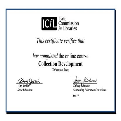 Library Certificate 1 | PDF