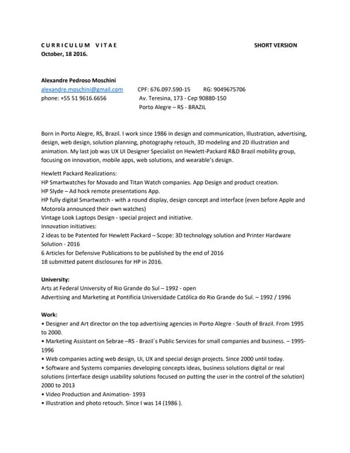 Creative Curriculum Vitae | PDF | Graphics Software | Computer Software ...