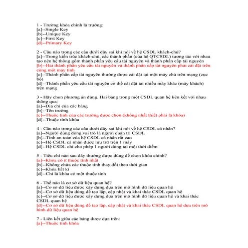 91684060 356-cau-trắc-nghiệm-csdl-2 | PDF