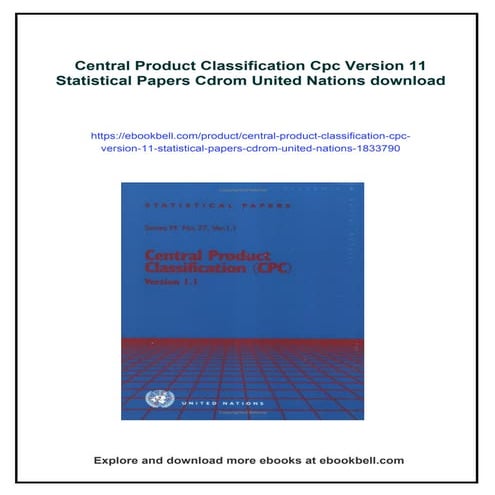 Central Product Classification Cpc Version 11 Statistical Papers Cdrom ...
