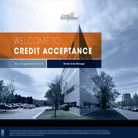 Credit Acceptance Market Area Manager | PDF