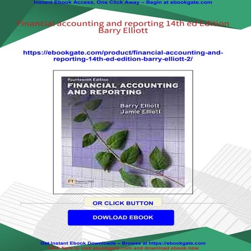 Financial accounting and reporting 14th ed Edition Barry Elliott | PDF