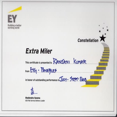 Extra Miler Award for the Quarter | PDF