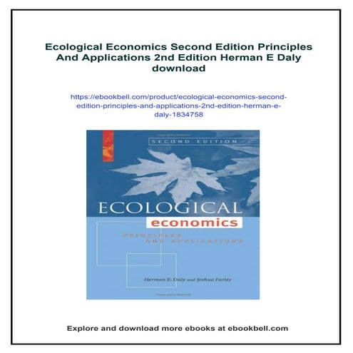 Ecological Economics Second Edition Principles And Applications 2nd ...