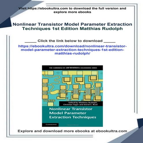 Nonlinear Transistor Model Parameter Extraction Techniques 1st Edition Matthias Rudolph | PDF