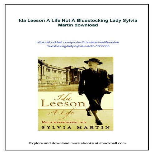 Ida Leeson A Life Not A Bluestocking Lady Sylvia Martin | PDF