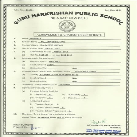 Character Certificate-II | PDF