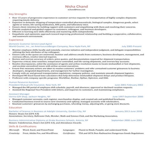 Nisha Chand Resume - LinkedIn | PDF