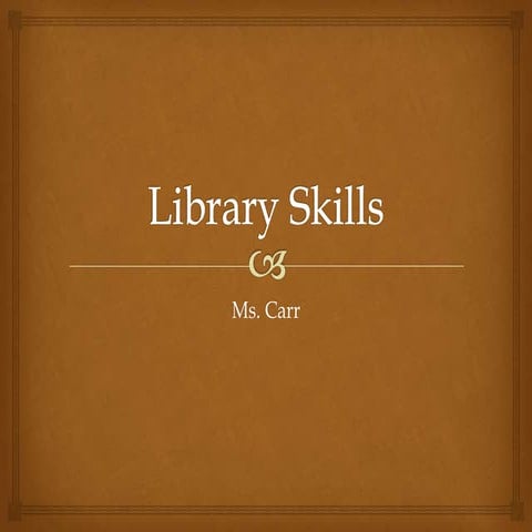 Library Skills | PPT