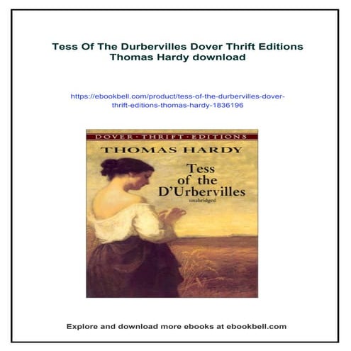 Tess Of The Durbervilles Dover Thrift Editions Thomas Hardy | PDF