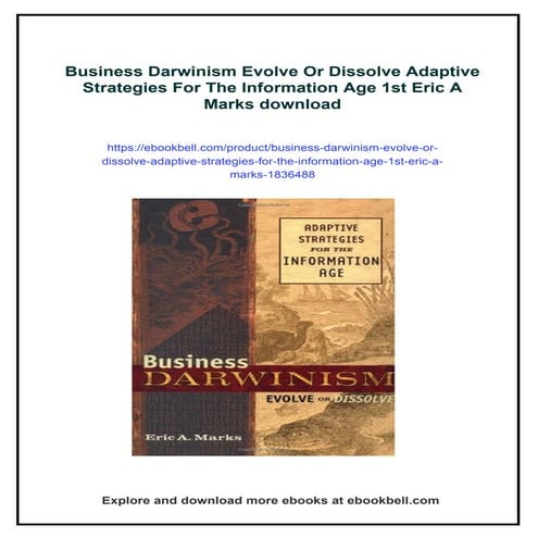 Business Darwinism Evolve Or Dissolve Adaptive Strategies For The ...