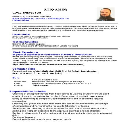 Atiq Amin C.V civil inspector (2) | DOC