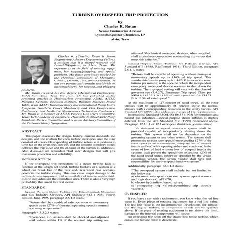 turbine overspeed protection | PDF