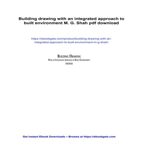 Building drawing with an integrated approach to built environment M. G ...