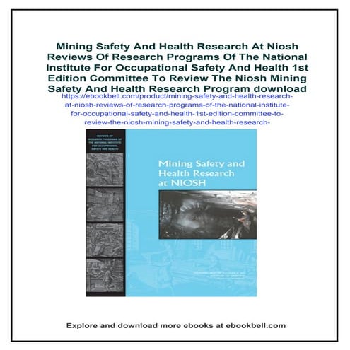Mining Safety And Health Research At Niosh Reviews Of Research Programs ...