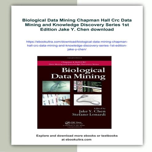 Biological Data Mining Chapman Hall Crc Data Mining and Knowledge Discovery Series 1st Edition ...