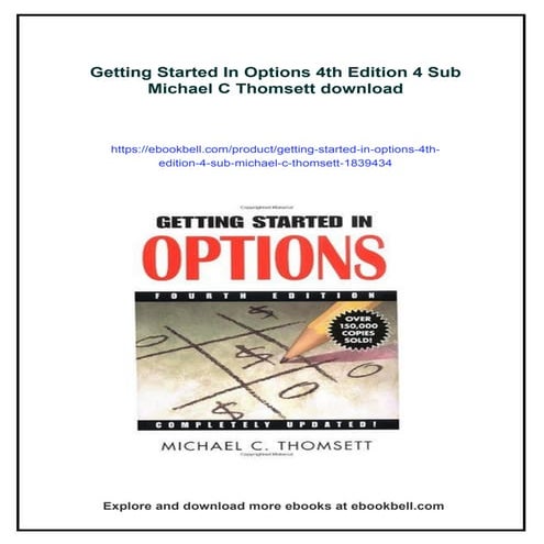 Getting Started In Options 4th Edition 4 Sub Michael C Thomsett | PDF