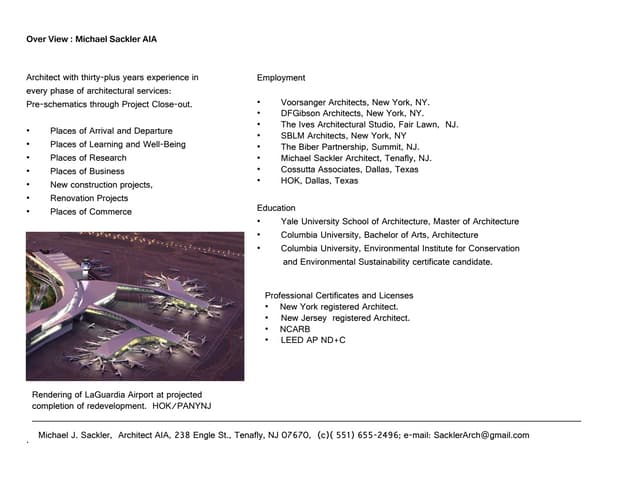 Michael Sackler, Aia, Leed Ap presentations