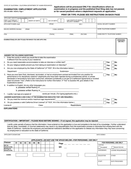 State application | DOC