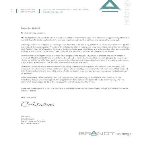 DMI recommendation letter | DOC