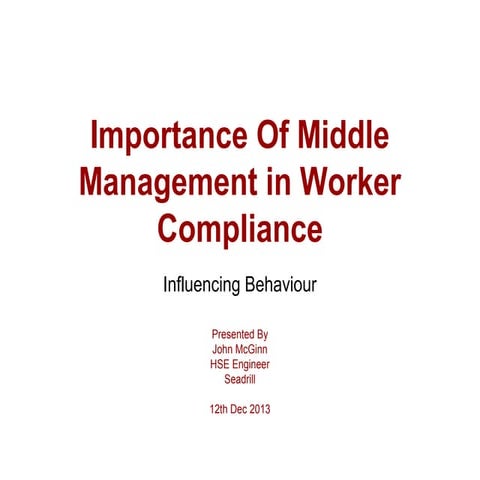 Presentation Middle Management in Managing Worker Compliance behaviour ...