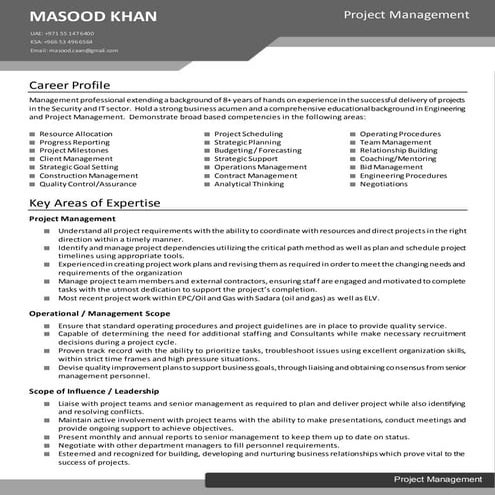 Masood Khan Resume | DOCX