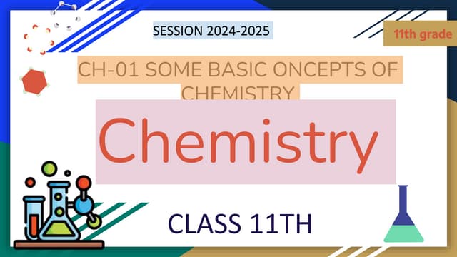 Chapter 1 Some Basic Concepts Of Chemistry Class 11 Updated Ppt Pptx Chemistry Science