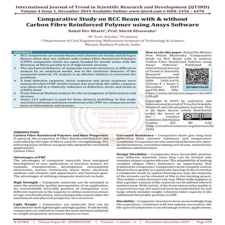 Comparative Study on RCC Beam with and without Carbon Fibre Reinforced ...