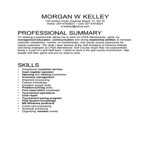 Morgan Kelley Resume 2016 | PDF
