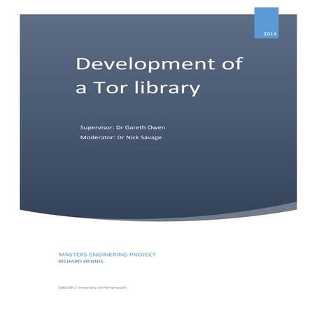 Development of a Tor library | PDF