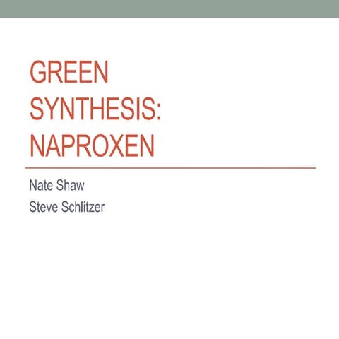 Green Chemistry Synthesis of Naproxen | PPTX