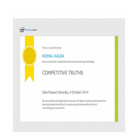 intel Certificate | PPT