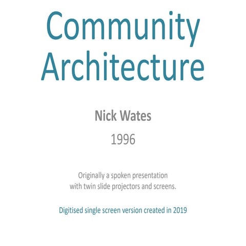 Community Architecture | PDF