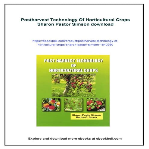 Postharvest Technology Of Horticultural Crops Sharon Pastor Simson | PDF