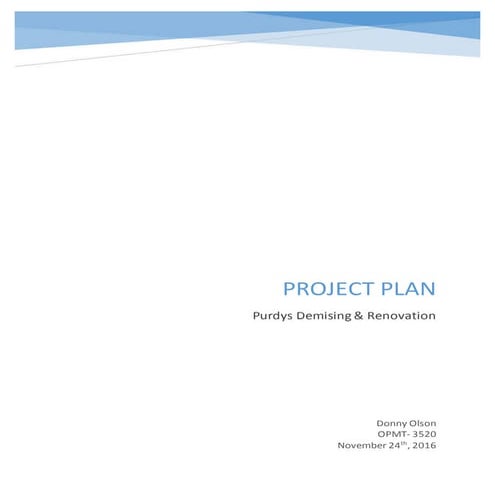 Project management plan | DOCX