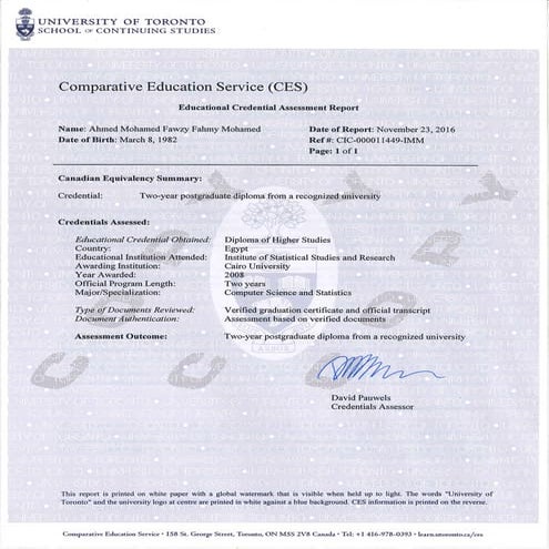 Mohamed_Ahmed Mohamed Fawzy Fahmy - CES ECA Report | PDF