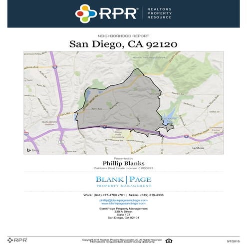 92120 Neighborhood Report - San Diego, CA | PDF | Houses | Real Estate