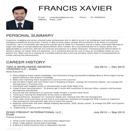 Francis xavier CV.., | PDF