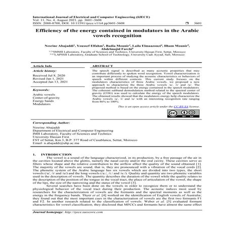 The Arabic Speech Database: PADAS | PDF