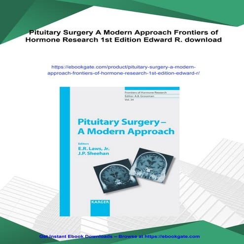 Pituitary Surgery A Modern Approach Frontiers of Hormone Research 1st ...