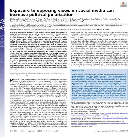 Exposure to opposing views on social media can increase political ...