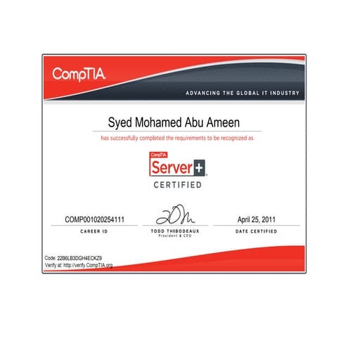 CompTIA Server+ certificate | PPT