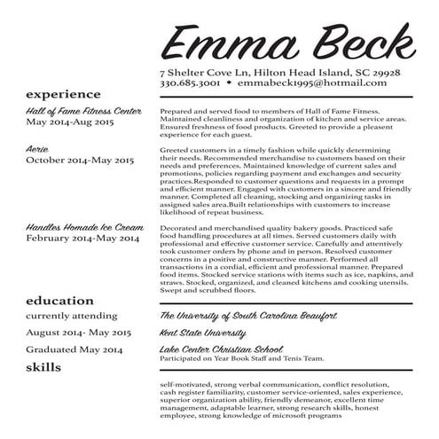 Emma Beck Resume | PDF