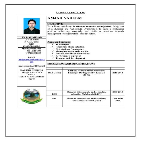 amjad nadeem cv | PDF