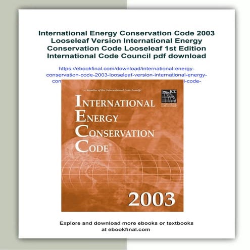 International Energy Conservation Code 2003 Looseleaf Version ...