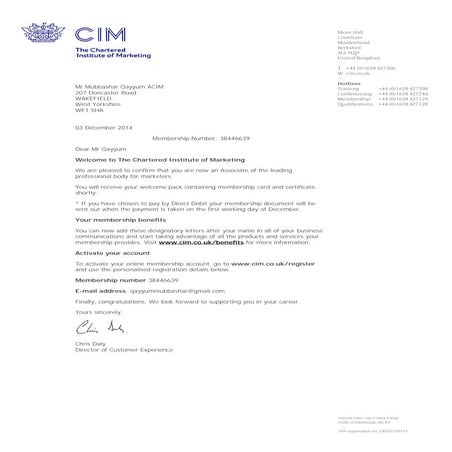 Welcome to CMI Membership | PDF