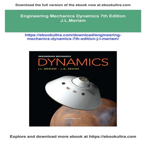 Download Complete Engineering Mechanics Dynamics 7th Edition J.L.Meriam PDF for All Chapters | PDF