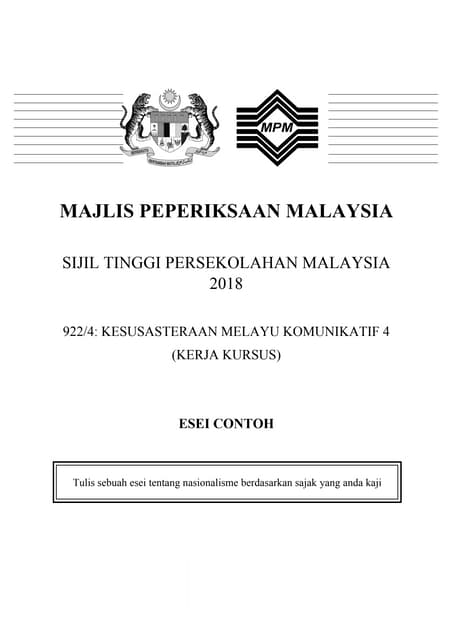 9224 papan cerita contoh Kesus Melayu STPM 2018 | PDF