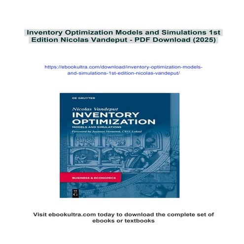 Inventory Optimization Models and Simulations 1st Edition Nicolas ...