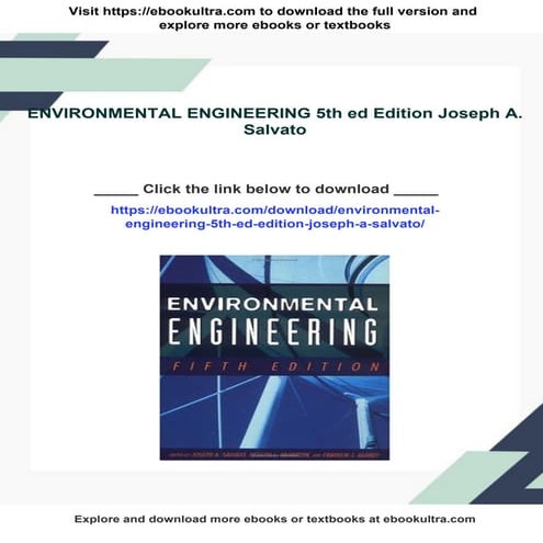 ENVIRONMENTAL ENGINEERING 5th ed Edition Joseph A. Salvato | PDF